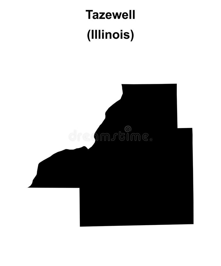 Tazewell outline map stock vector. Illustration of county - 361545786