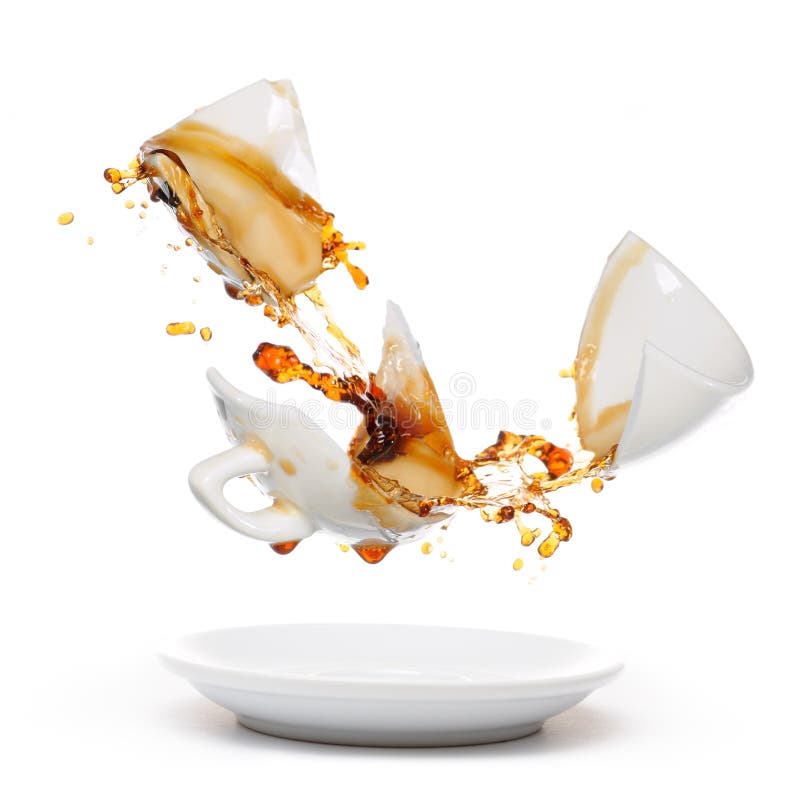 Caffè rovesciato fotografia stock. Immagine di isolato - 9687812