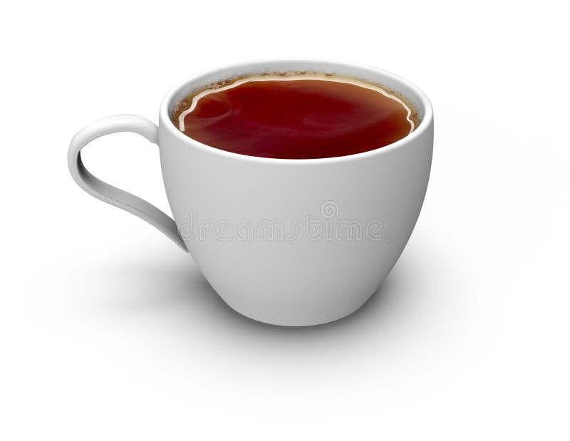 Tazza Di Tè Isolata Su Bianco Fotografia Stock - Immagine di sfondo ...