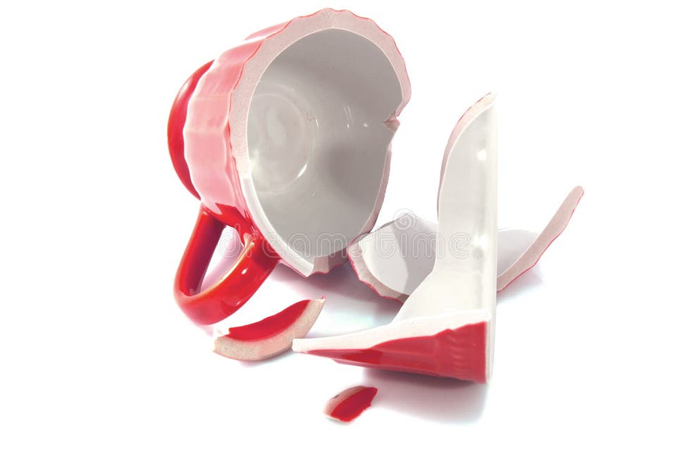 Tazza rotta fotografia stock. Immagine di rosso, rapporto - 33221326