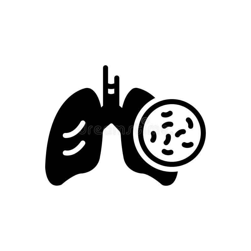 Black Solid Icon for Tb, Tuberculosis and Bacteria Stock Vector ...
