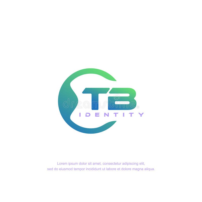 TB Initial Letter Circular Line Logo Template Vector with Gradient ...