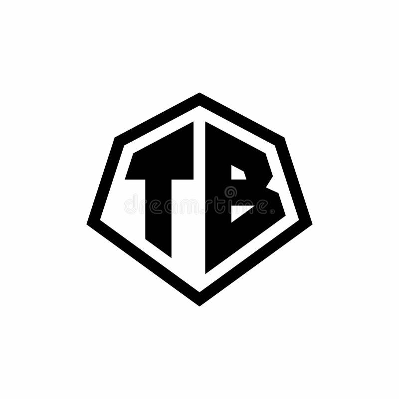 TB Monogram Logo with Hexagon Shape and Line Rounded Style Design ...