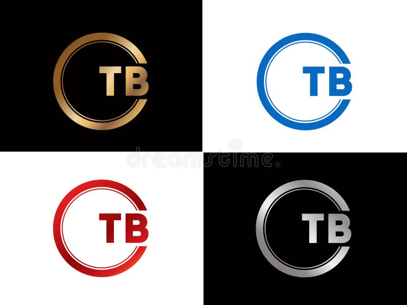 TB Text Gold Black Silver Modern Creative Alphabet Letter Logo Design ...