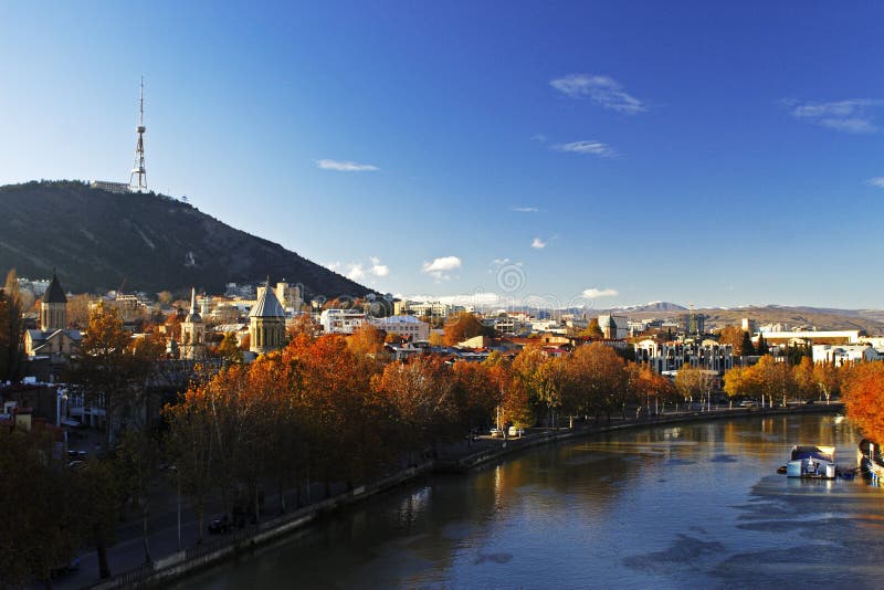 Tbilisi autumn stock image. Image of river, autumn, television - 1954281