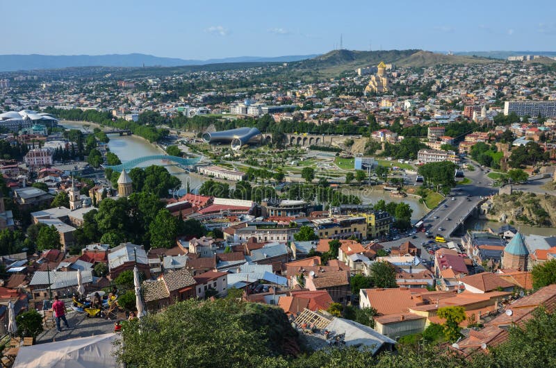Tbilisi center stock image. Image of bridges, greenness - 82371931
