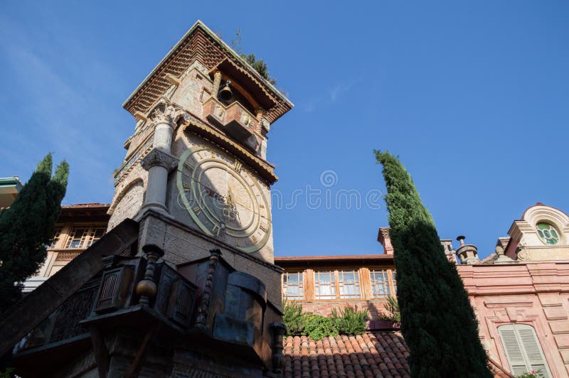 Tbilisi Clock Tower, Georgia Stock Photo - Image of balcony, asia ...