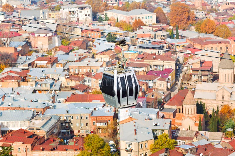 Tbilisi, Funicular Over Old Town Stock Photo - Image of tbilisi ...