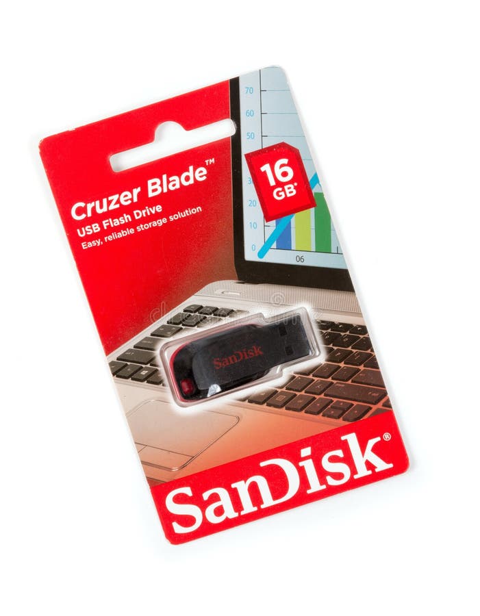 TBILISI, GEORGIA- April 18, 2020:Sandisk Flash Memory on the White ...
