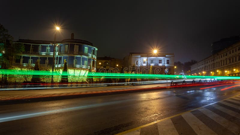 Tbilisi, Georgia - 31 December, 2020: Night View of Tbilisi Editorial ...