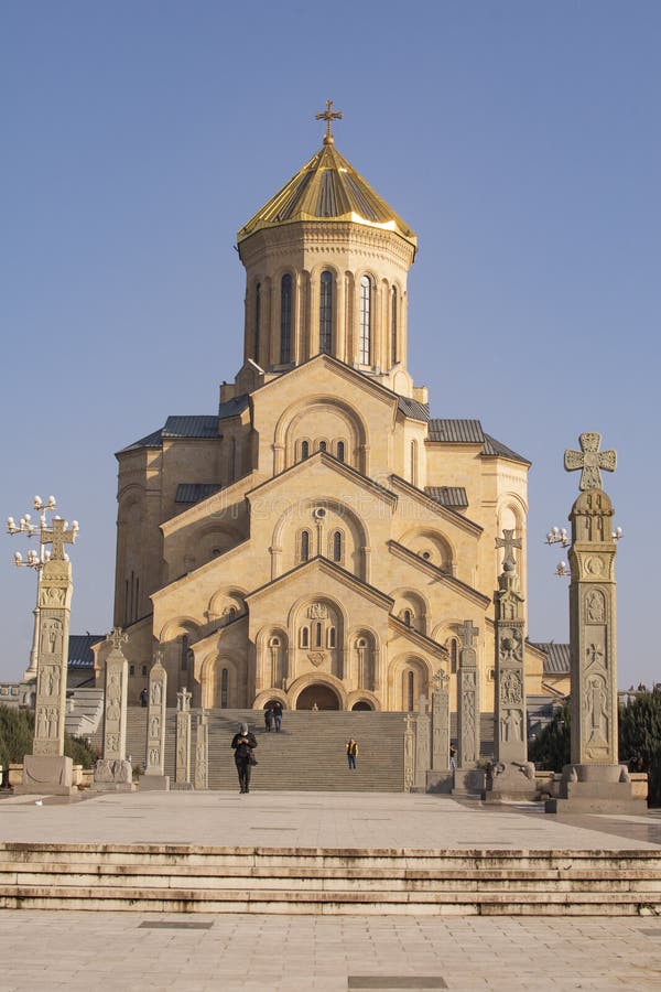 TBILISI, GEORGIA - January 23, 2023 : Holy Trinity Cathedral in Tbilisi ...