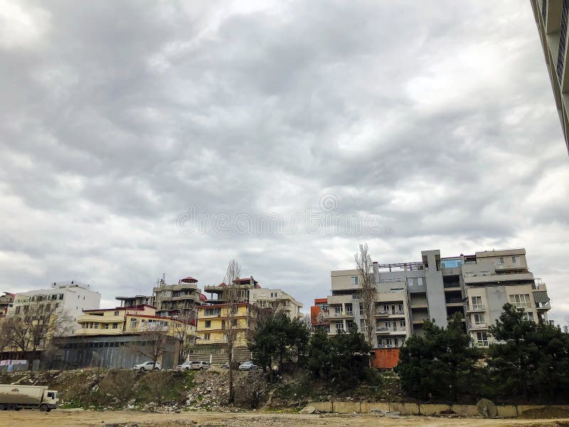 TBILISI, GEORGIA - MARCH 17, 2018: View on Dirty Construction in ...