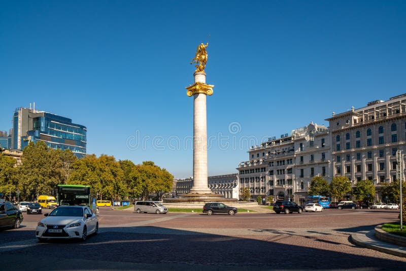 Tbilisi, Georgia - 24 October, 2020: Liberty Square in the Centre of ...