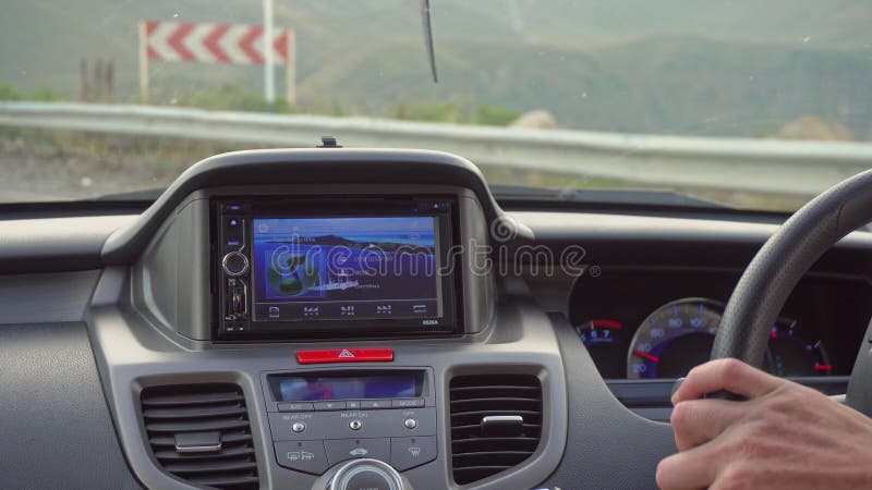 Inside a Car. a GPS Module is on Stock Photo - Image of speed, person ...