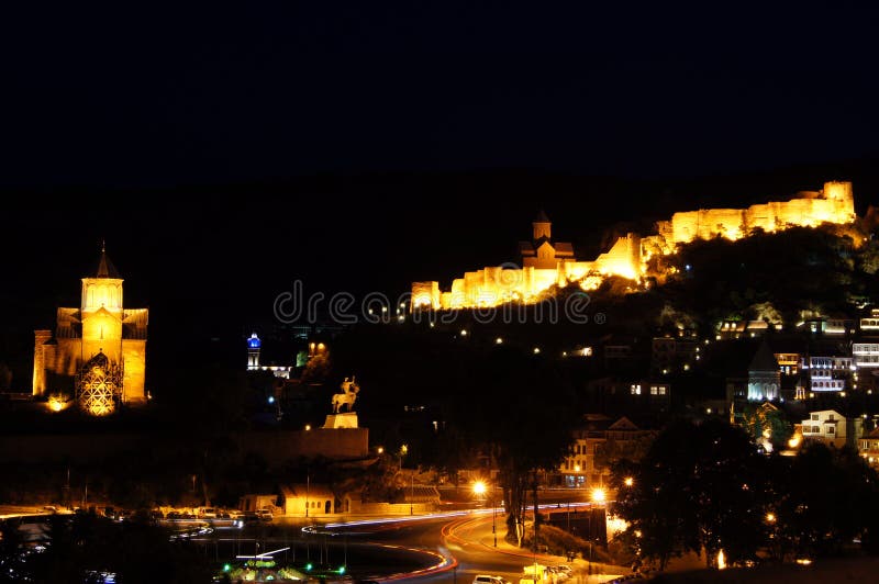 Tbilisi night view stock image. Image of georgia, architecture - 20481167