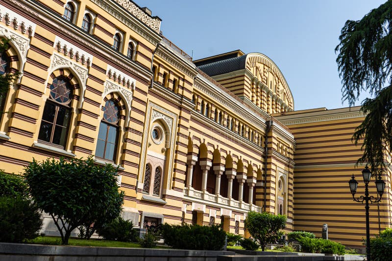 Tbilisi Opera House on Rustaveli Avenue Stock Photo - Image of ...