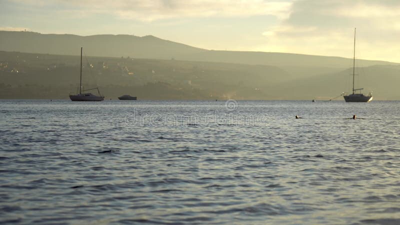 Tbilisi Sea and Boat with Deflated Sails Stock Video - Video of season ...