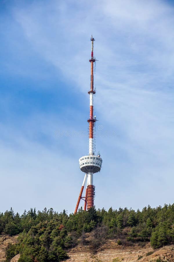 Tbilisi TV Tower on Mount Mtatsminda - Georgia Stock Image - Image of ...