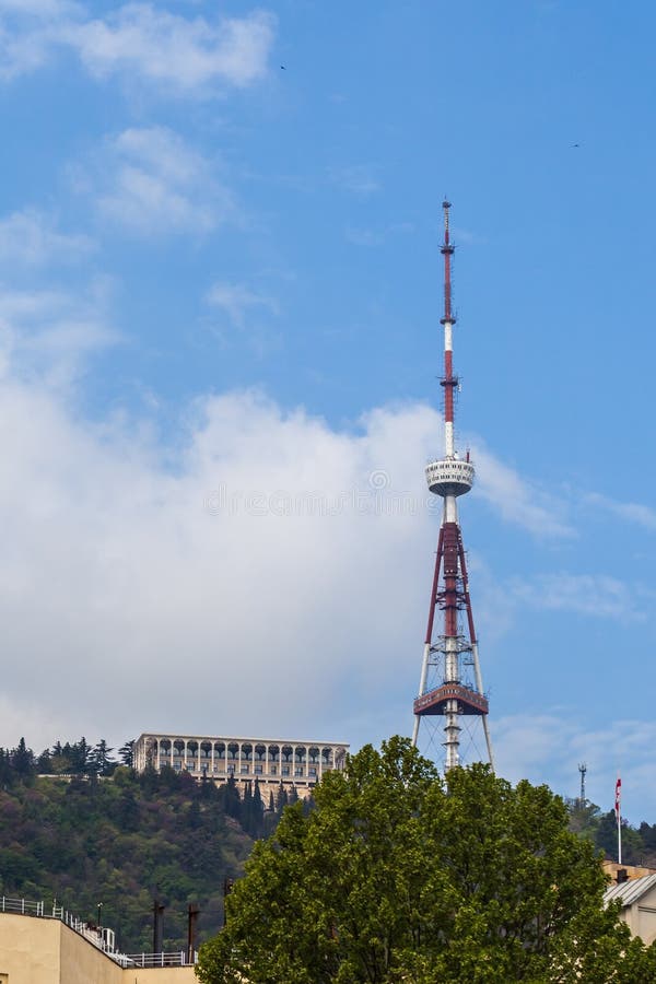 Tbilisi TV Tower on Mount Mtatsminda - Georgia Stock Photo - Image of ...