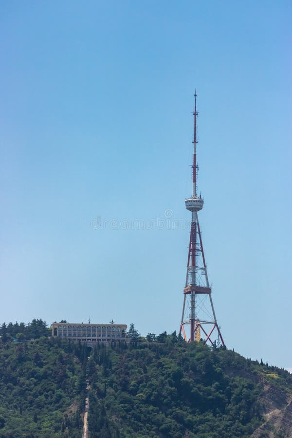 Tbilisi TV Tower on Mount Mtatsminda - Georgia Stock Photo - Image of ...
