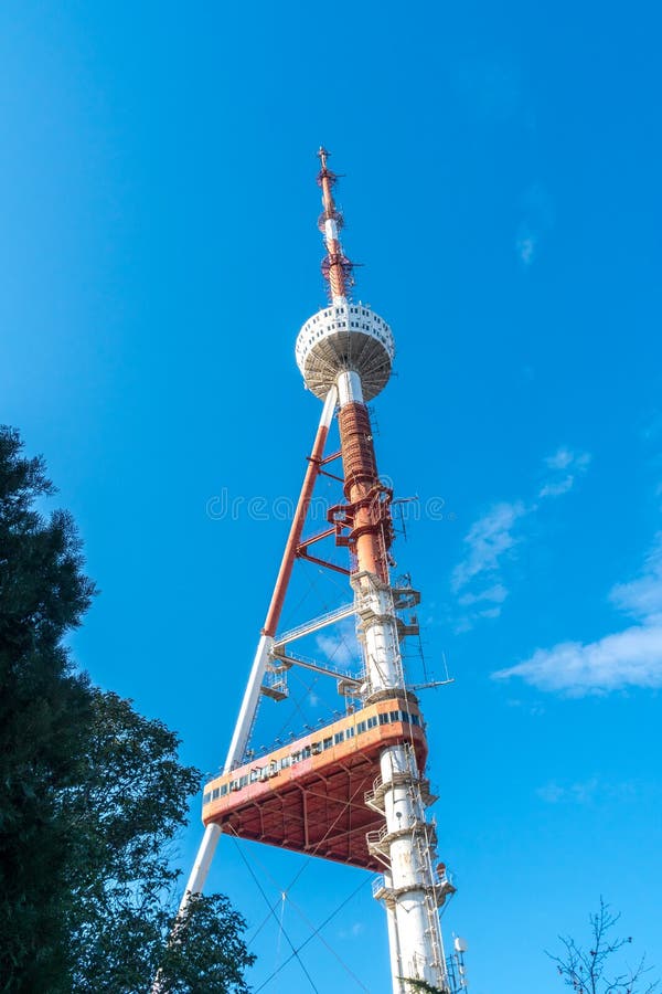 Tbilisi TV Tower on Mount Mtatsminda - Georgia Stock Image - Image of ...