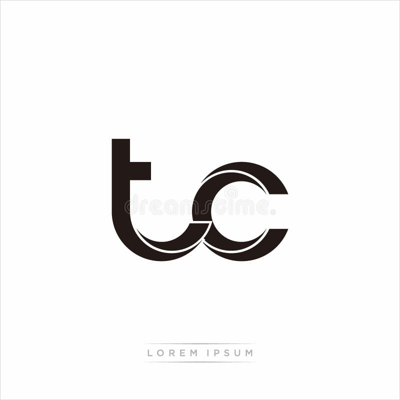 Tc Initial Letter Split Lowercase Modern Monogram Linked Outline ...