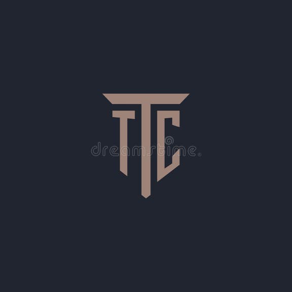 TC Initial Logo Monogram with Pillar Icon Design Stock Vector ...