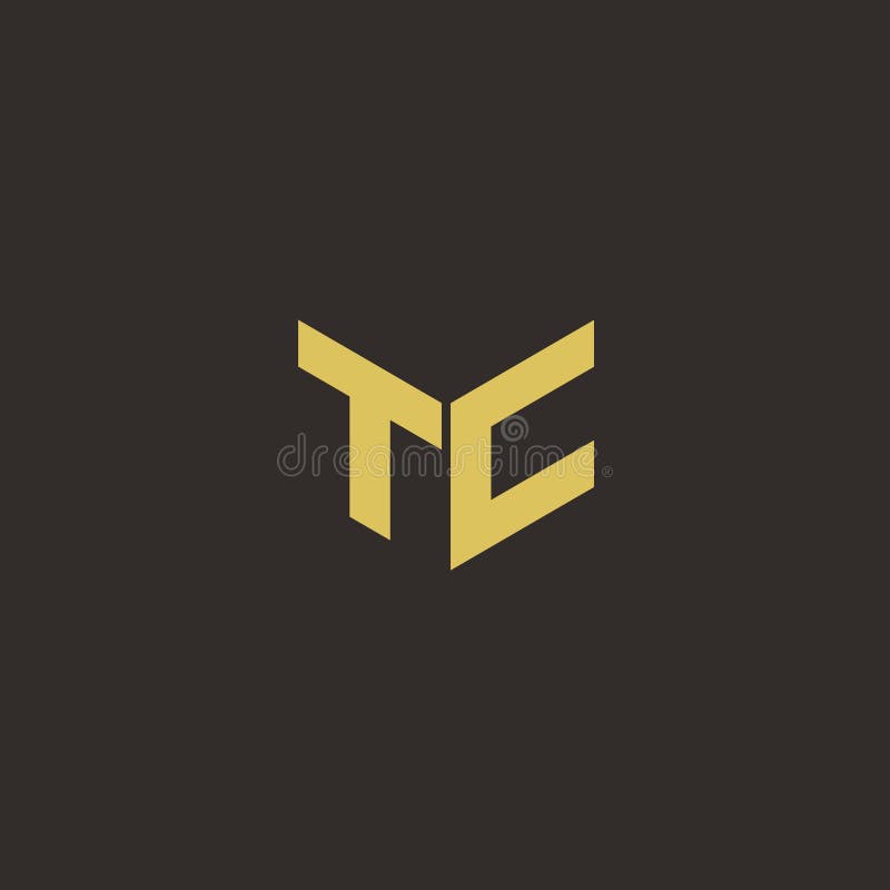 TC Logo Letter Initial Logo Designs Template with Gold and Black ...
