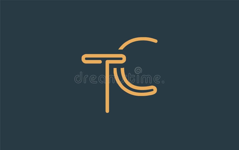 TC Minimalistic Line Art Logo Design with Abstract Lettering Stock ...