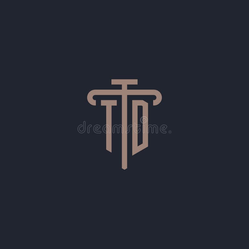 TD Initial Logo Monogram with Pillar Icon Design Stock Vector ...