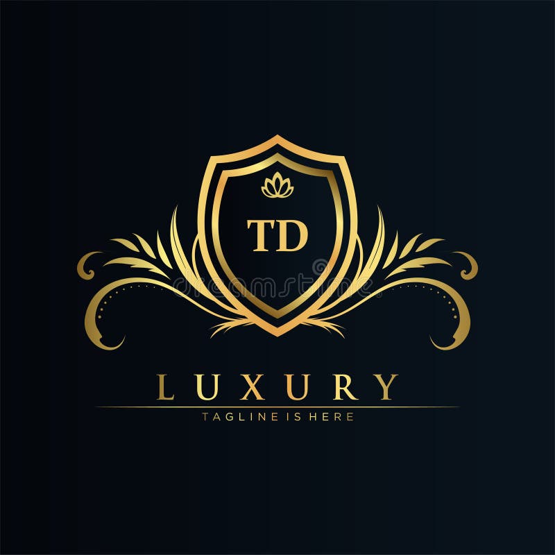 TD Letter Initial with Royal Template.elegant with Crown Logo Vector ...