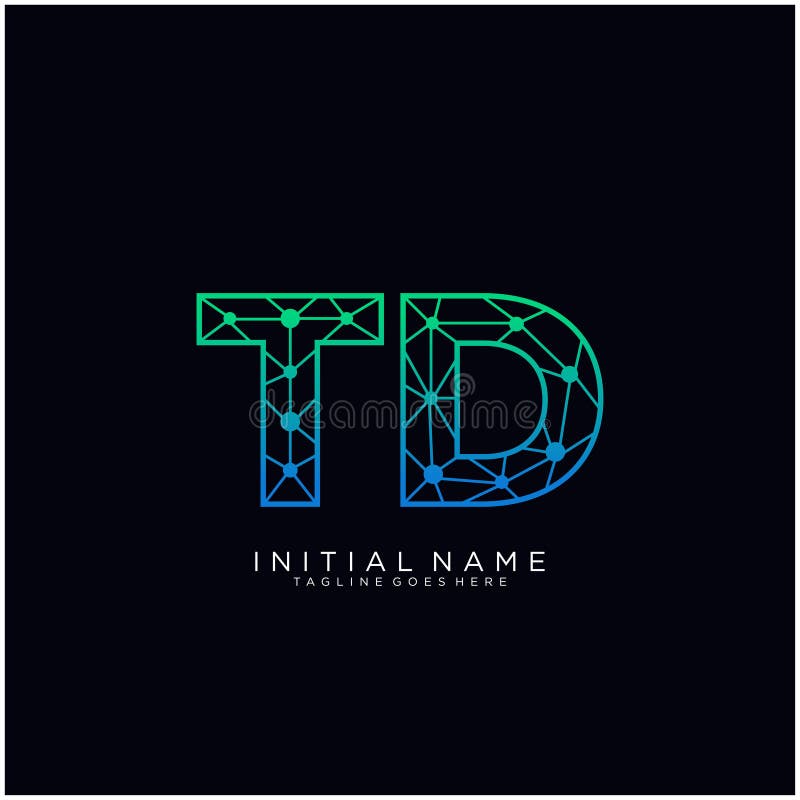 TD Letter Logo Icon Design Template Elements Stock Vector ...