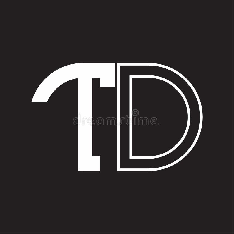 TD Letter Logo Monogram with Oval Shape Negative Space Design Template ...
