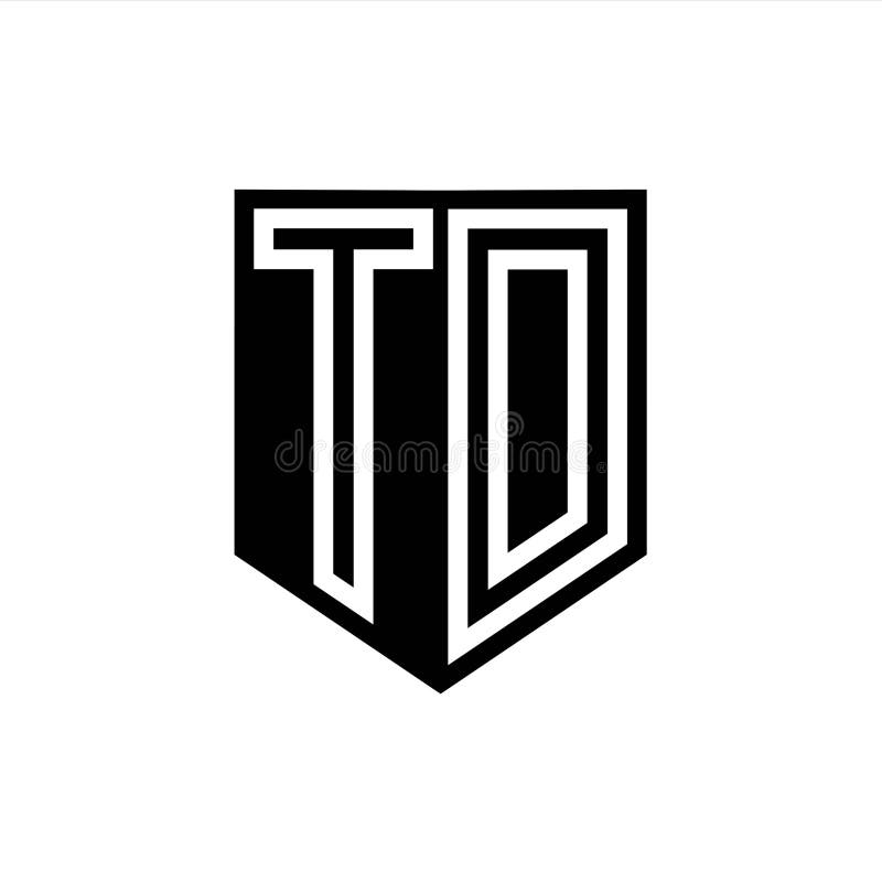 TD Logo Monogram Shield Geometric White Line Inside Black Shield Color ...