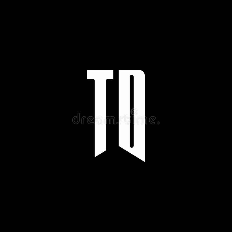 TD Logo Monogram with Emblem Style Isolated on Black Background Stock ...