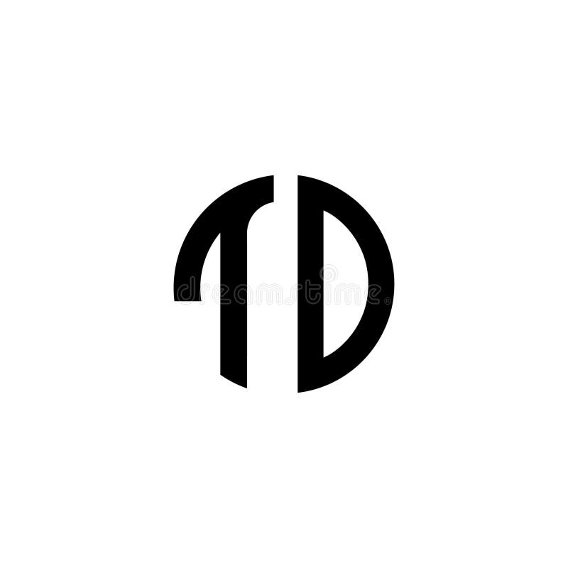 TD Round Shape Monogram Logo Design Stock Illustration - Illustration ...
