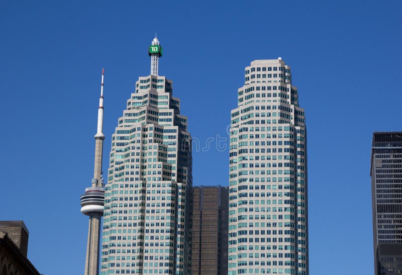 TD Towers and the CN Tower editorial stock image. Image of interest ...