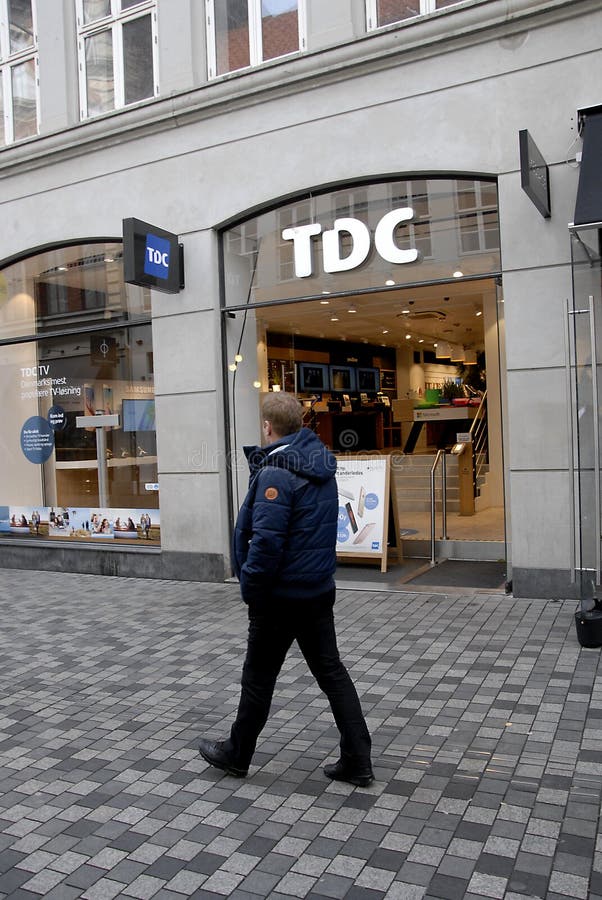 TDC Teledanmark kabel obraz stock editorial. Obraz złożonej z internety ...