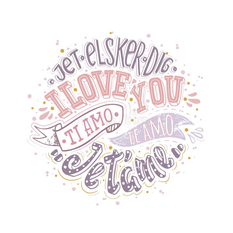 Te Amo En Rosa De Los Otros Idiomas Ilustración del Vector ...