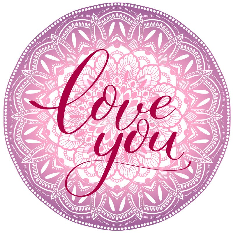 Mandala del amor stock de ilustración. Ilustración de balance - 64912946