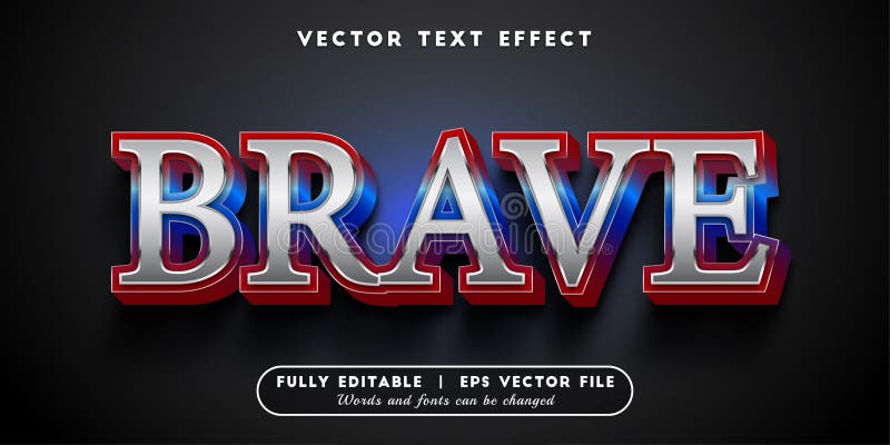 Text Effects 3d Brave, Editable Text Style Stock Vector - Illustration ...