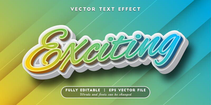 Text Effects 3d Exciting, Editable Text Style with Bright Geometric ...