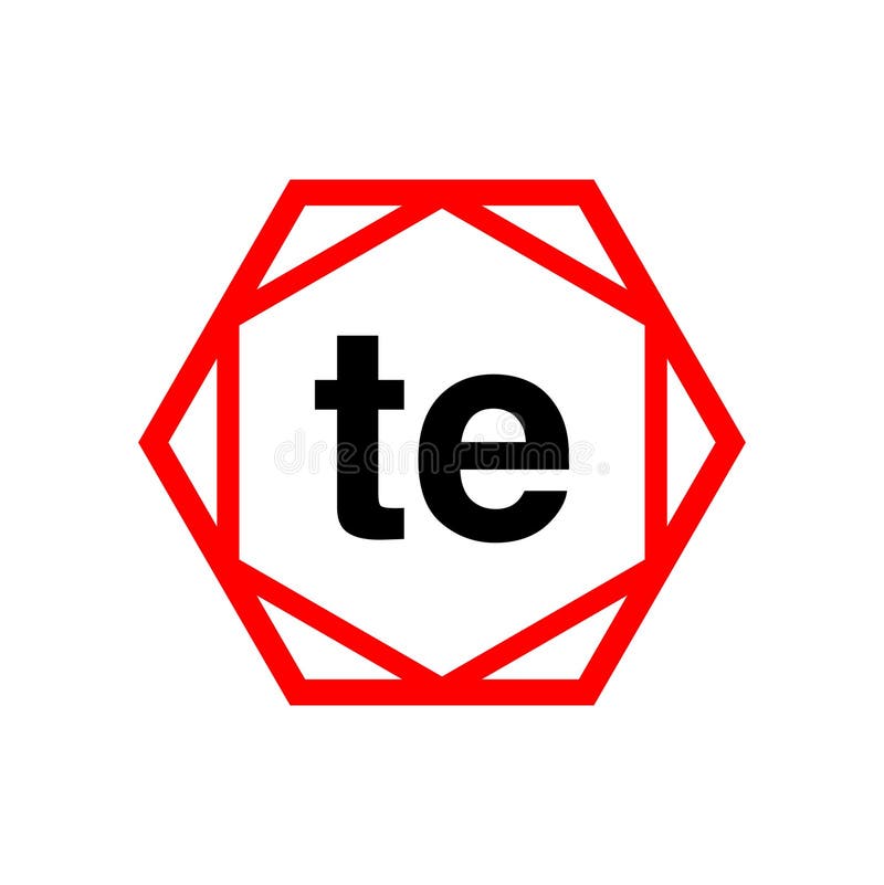 TE Hexagon Typography Monogram Vector. TE Brand Name Icon Stock Vector ...