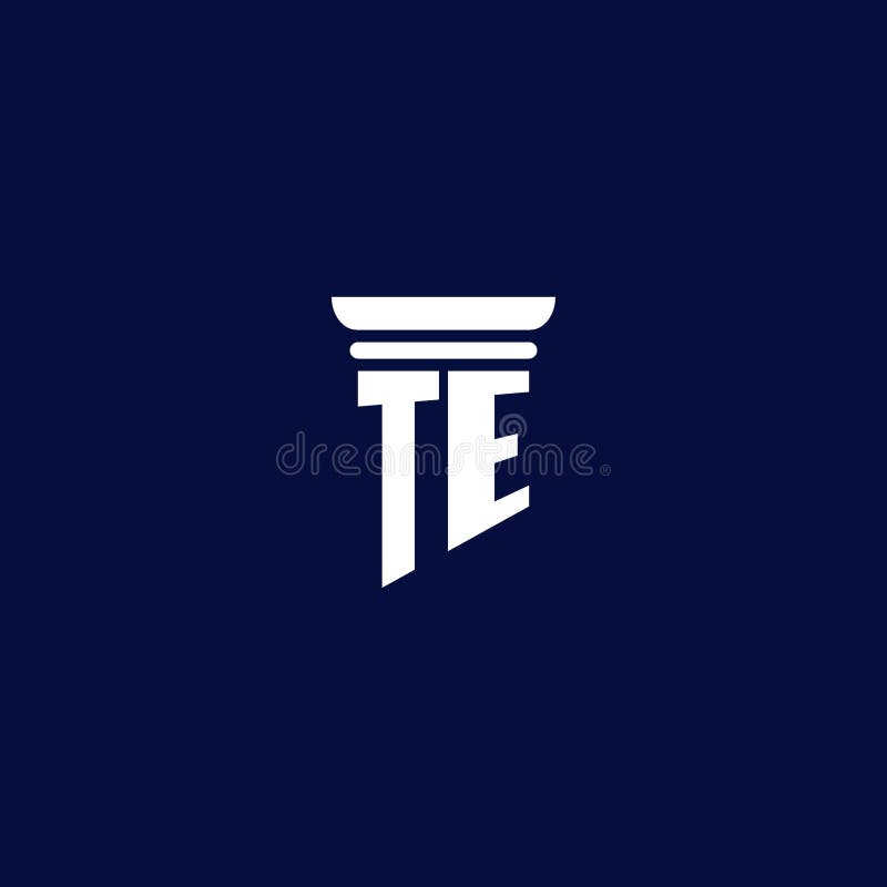 TE Initial Monogram Logo Design for Law Firm Stock Vector ...