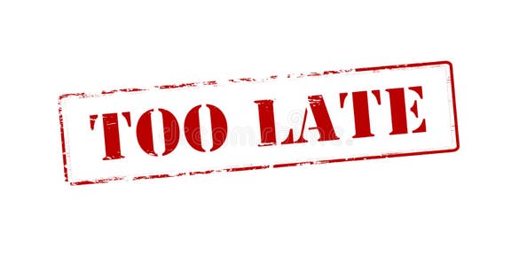 Te laat stock afbeelding. Image of zegel, inkt, rood - 104338453