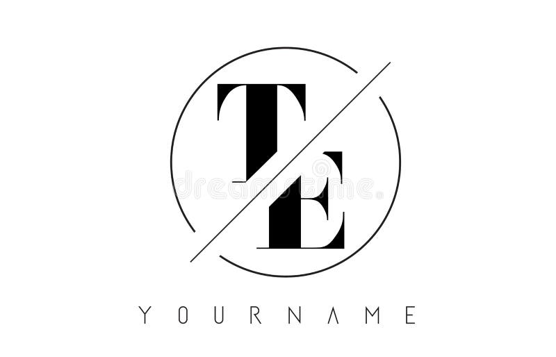 TE Letter Logo with Cutted and Intersected Design Stock Vector ...