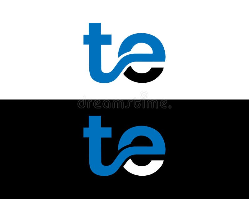 TE Letter Logo Design stock vector. Illustration of logo - 230117841