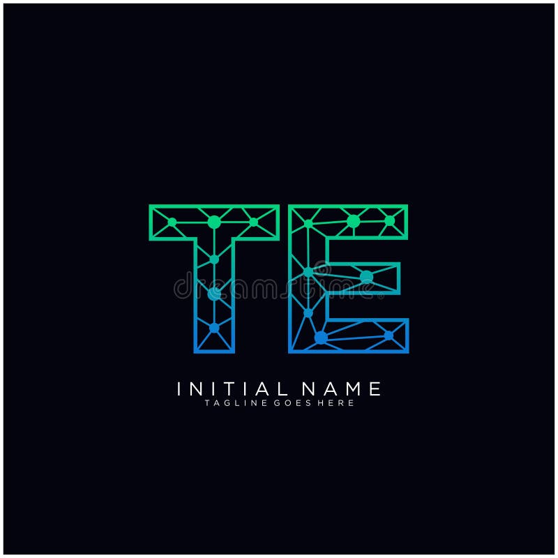 TE Letter Logo Icon Design Template Elements Stock Vector ...