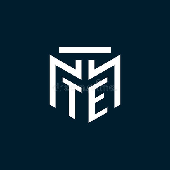 TE Monogram Initial Logo with Abstract Geometric Style Design Stock ...