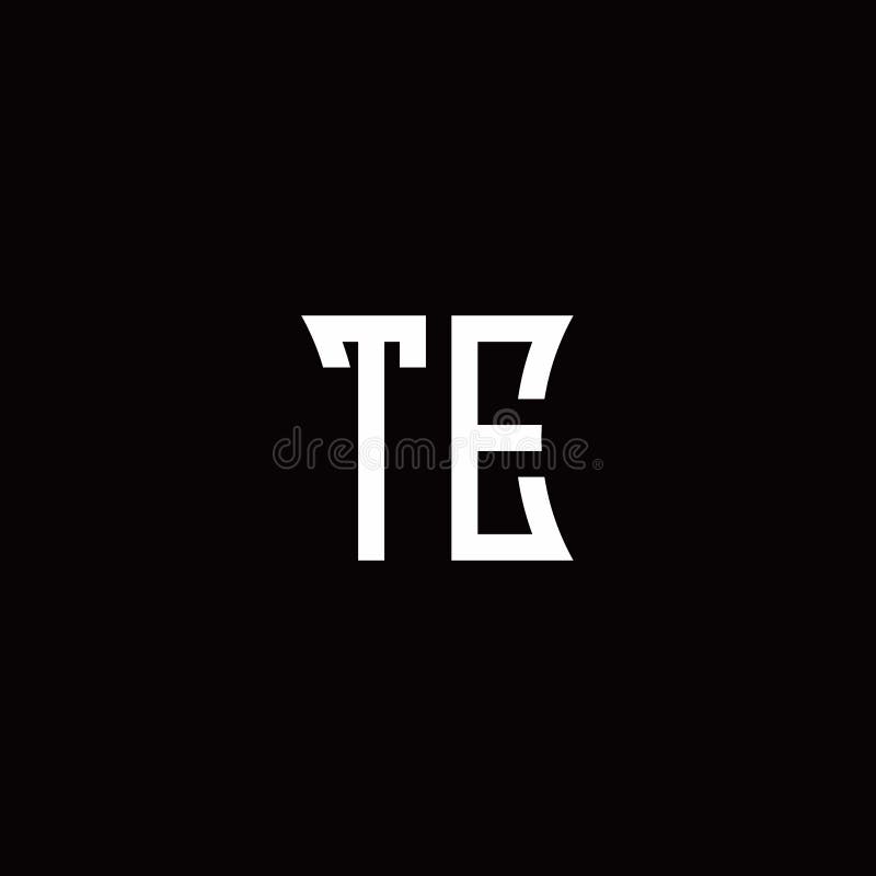 TE Monogram Logo Letter with Curved Side Style Stock Vector ...